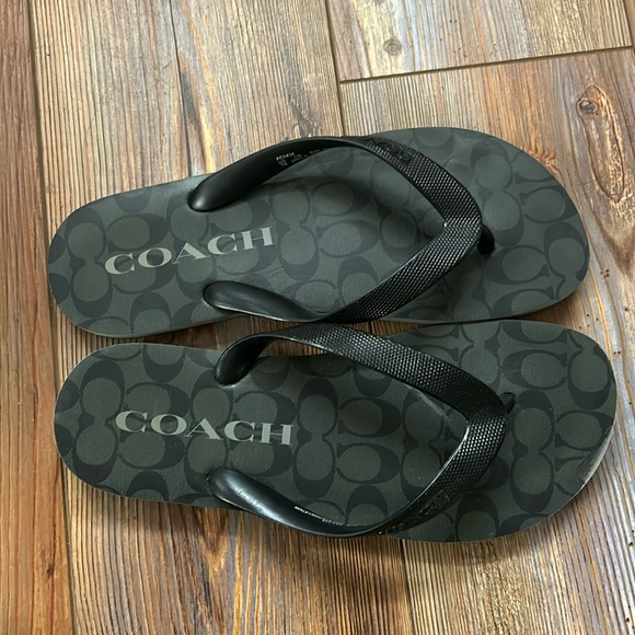Coach | Shoes | Coach Flip Flop Black Thong Sandals Size 7b | Poshmark